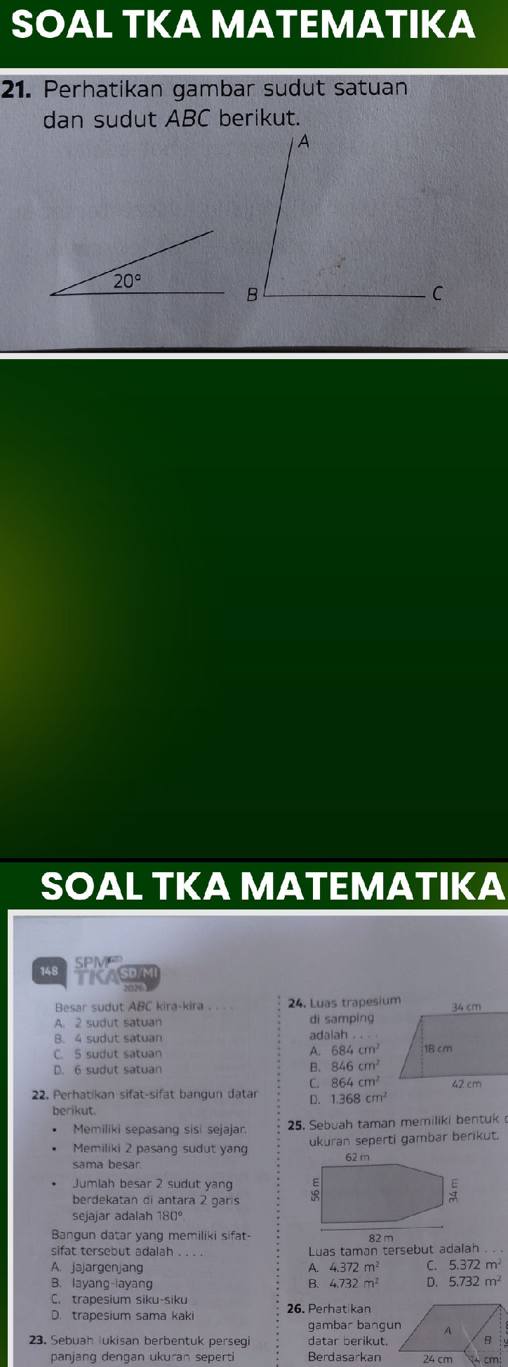 Perhatikan gambar sudut satuan dan sudut ABC | StudyX