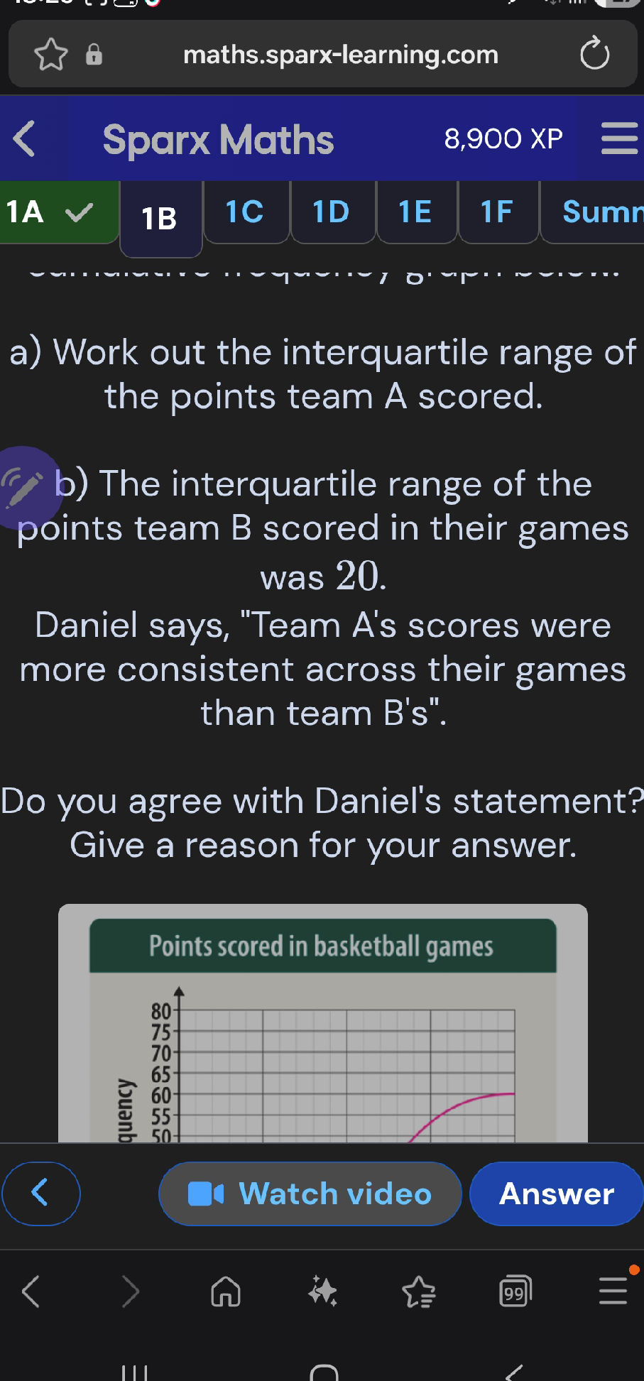 a) Work out the interquartile range of the | StudyX