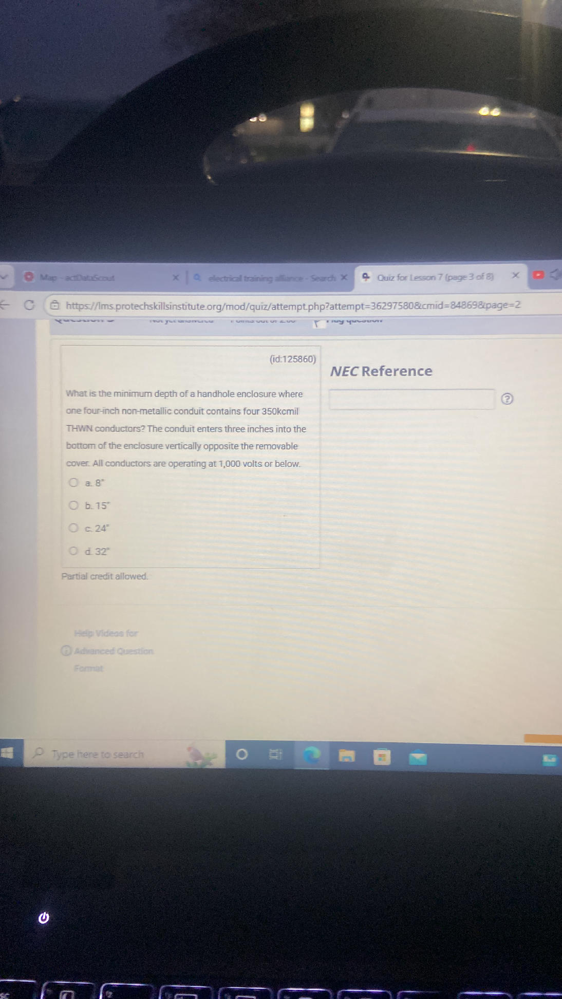 What is the minimum depth of a handhole
