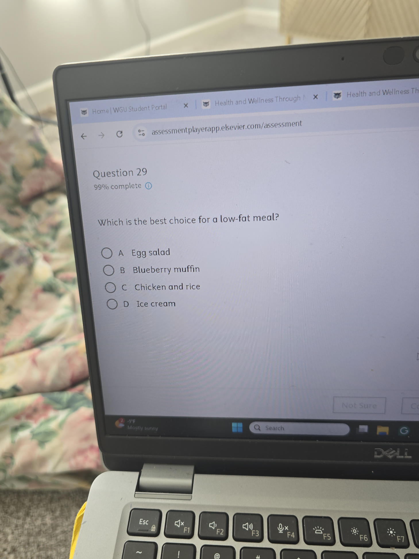 Which is the best choice for a low-fat meal? | StudyX