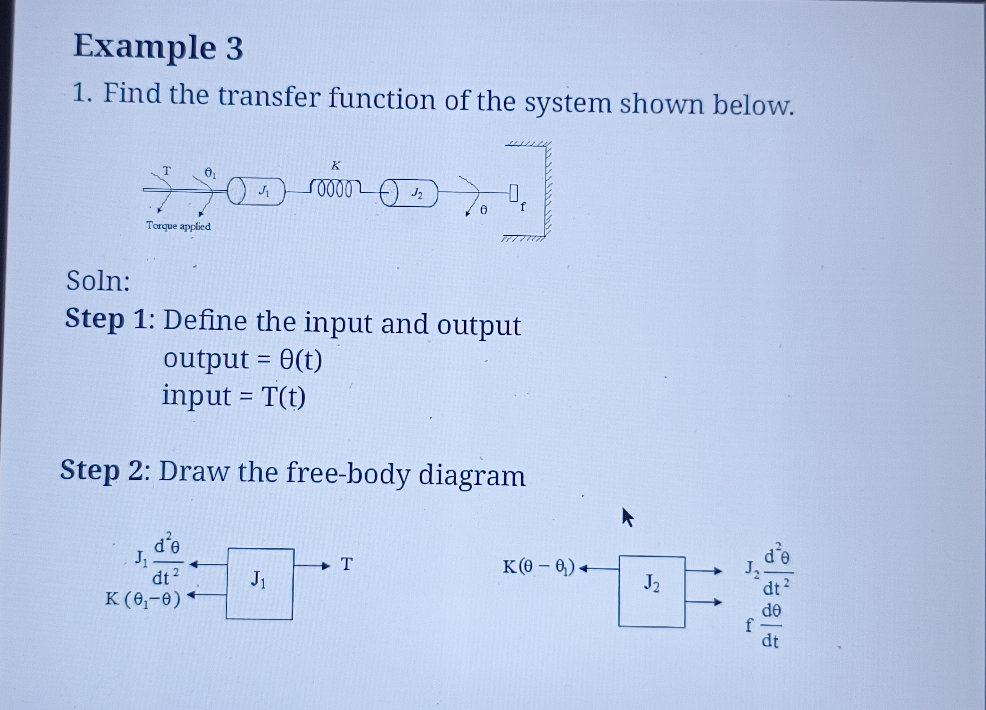 Example 3 1. Find the transfer function of | StudyX