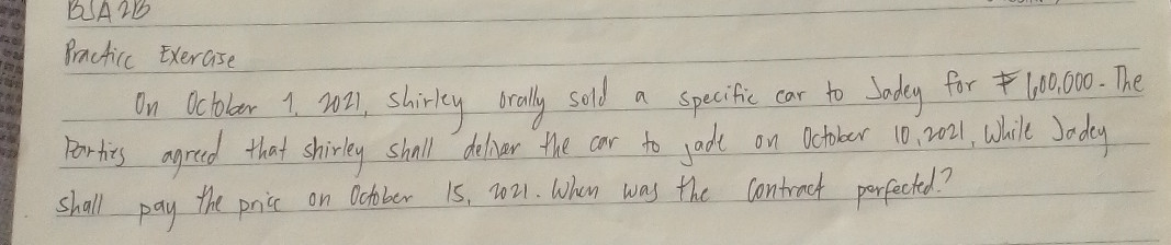 BAIB Practice Exercise On October 1, 2021, | StudyX