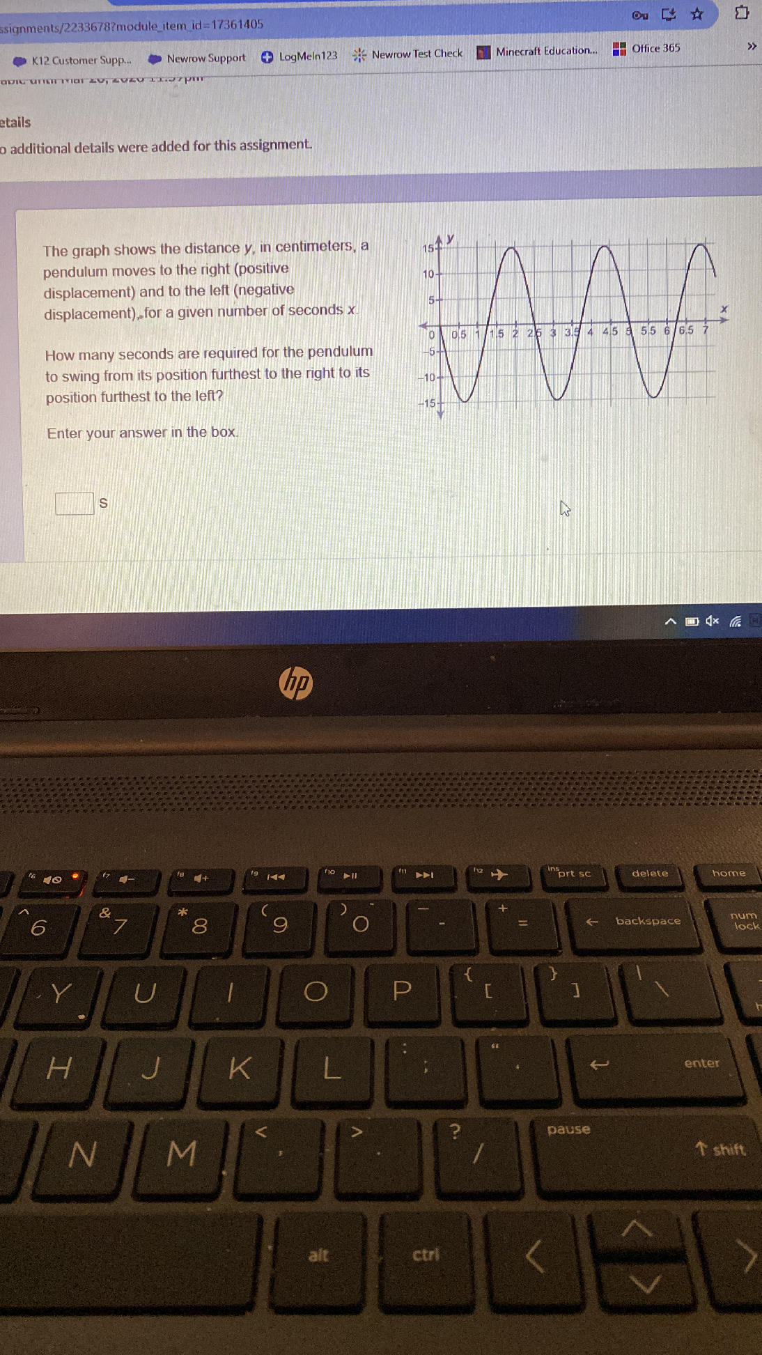 The graph shows the distance $y$, in | StudyX