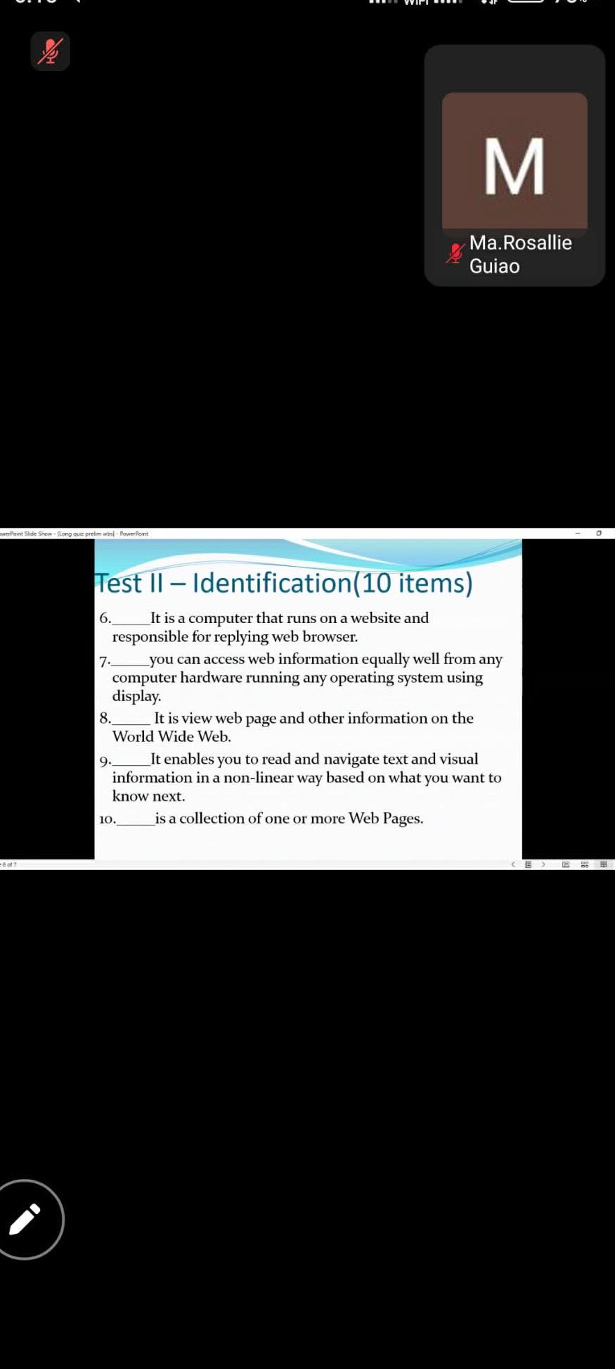 Test II – Identification (10 items) 6. | StudyX