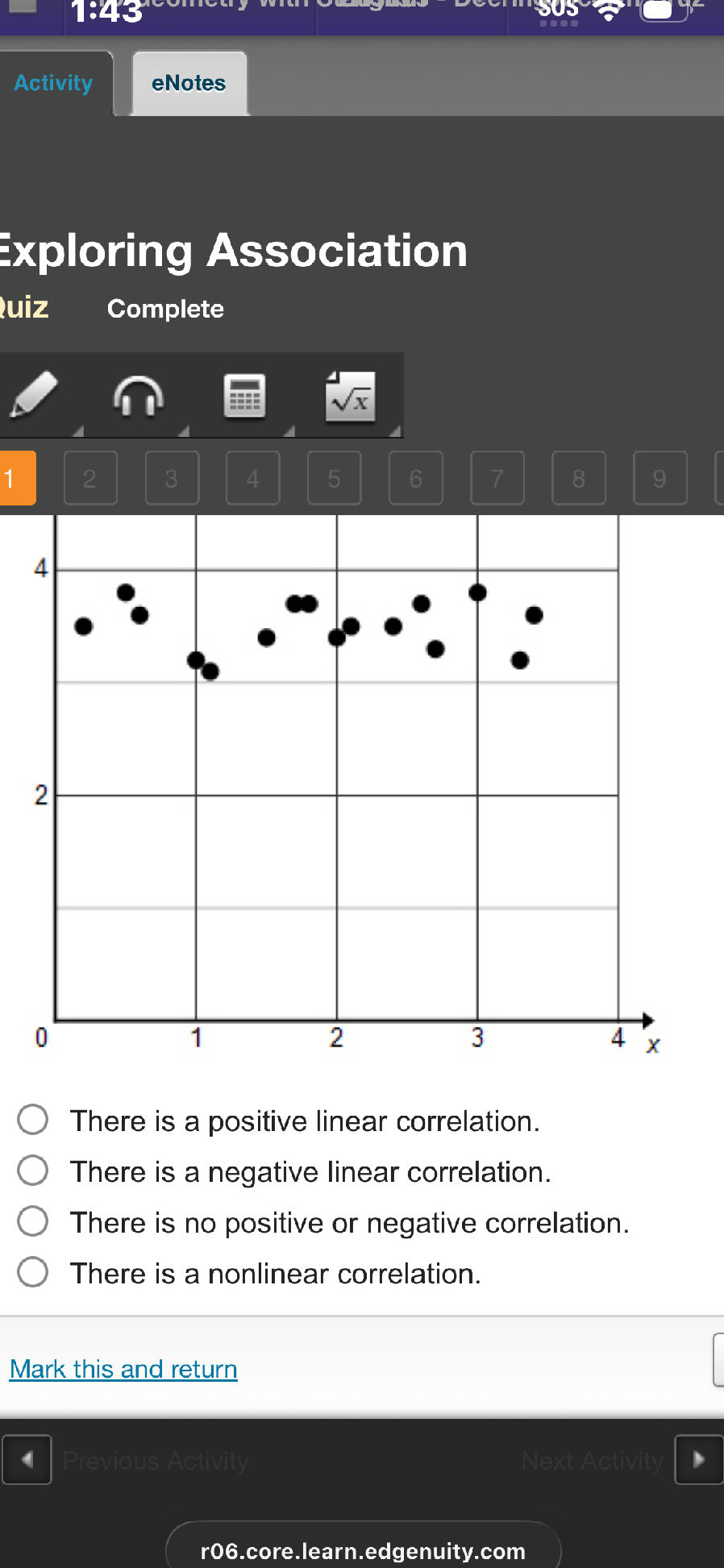 Observe the scatter plot below. [SCATTER | StudyX