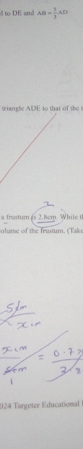 AB = $ {5}{3}$AD Find the ratio of triangle | StudyX
