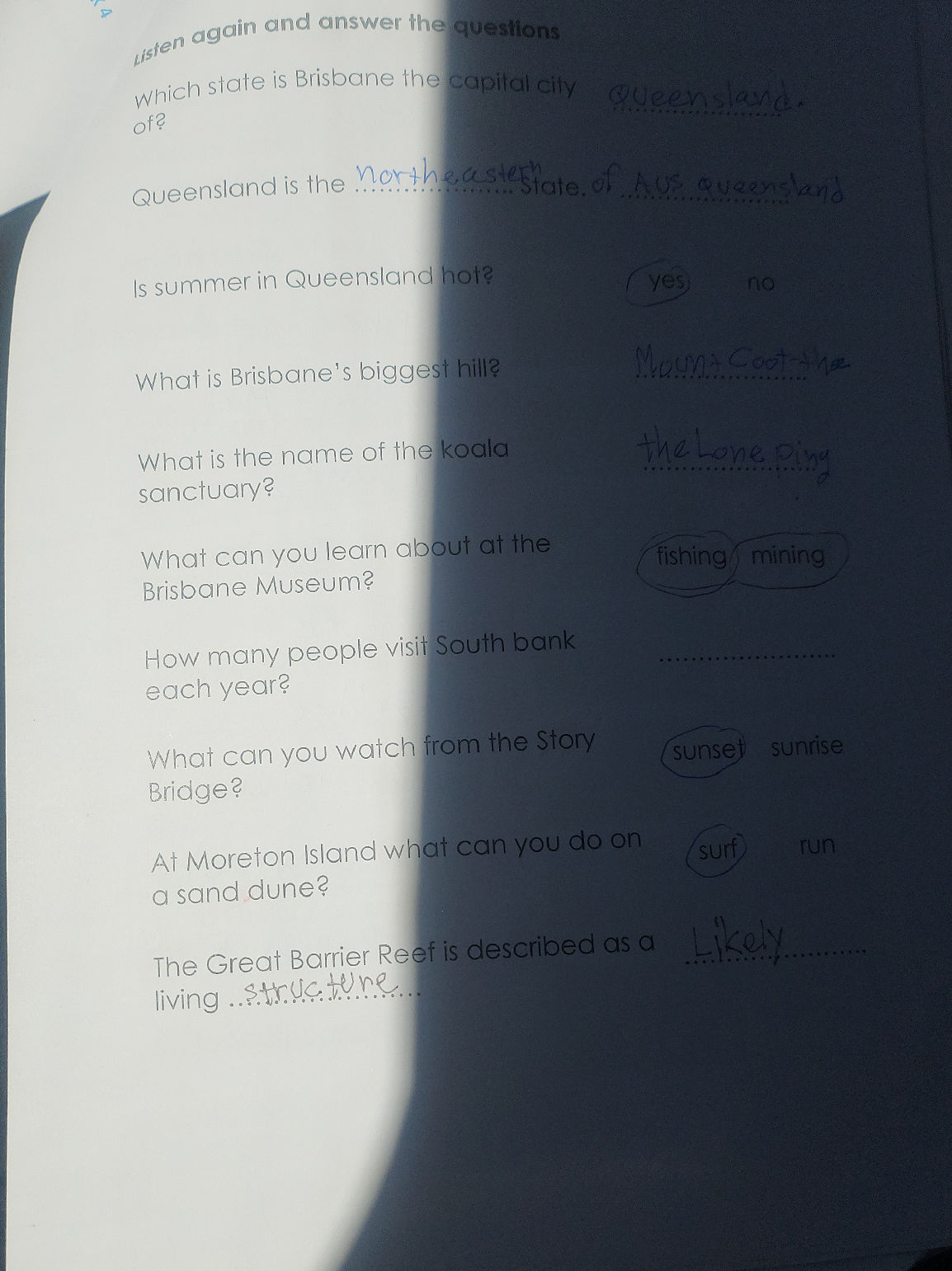 Listen again and answer the questions Which | StudyX