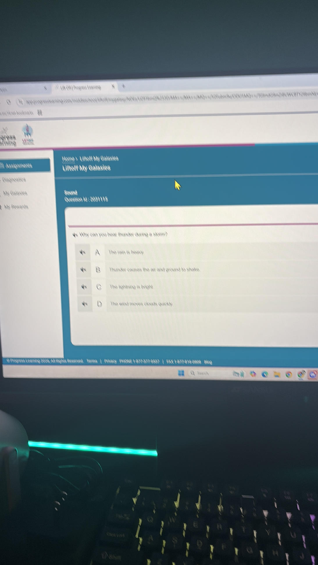 Why can you hear thunder during a storm? A | StudyX