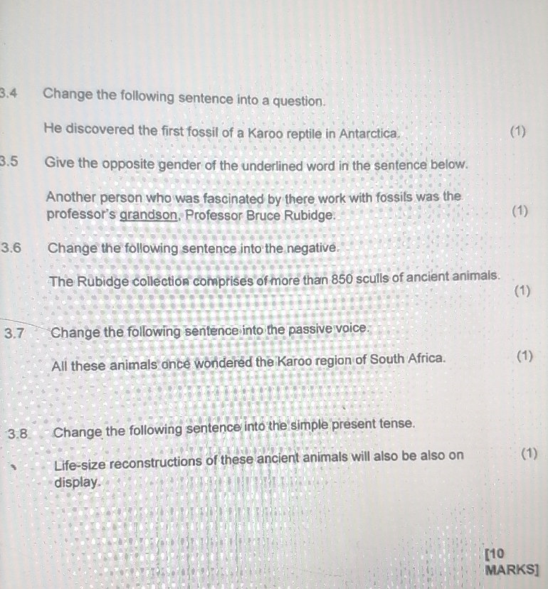 Give the opposite gender of the underlined | StudyX