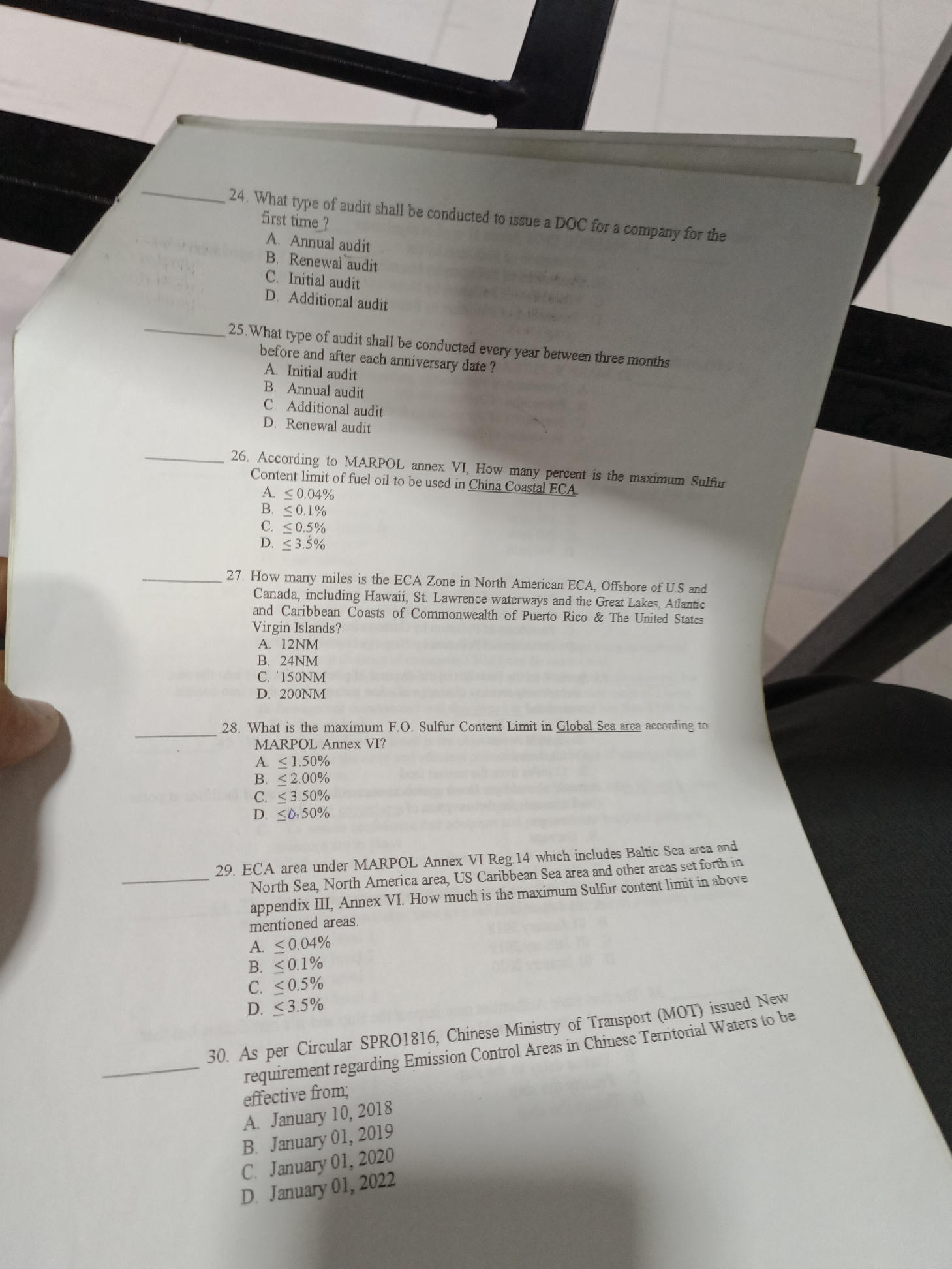 24. What type of audit shall be conducted to | StudyX