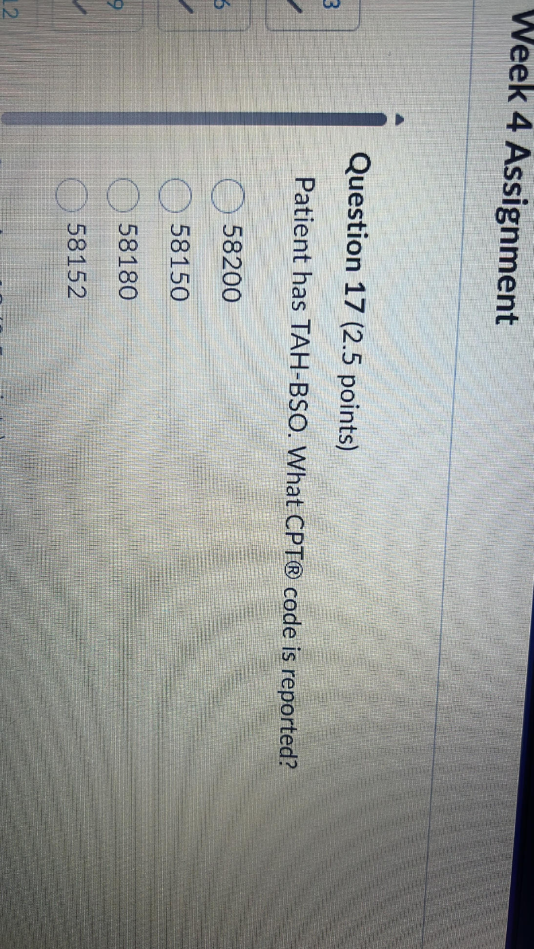 Question 17 (2.5 points) Patient has | StudyX