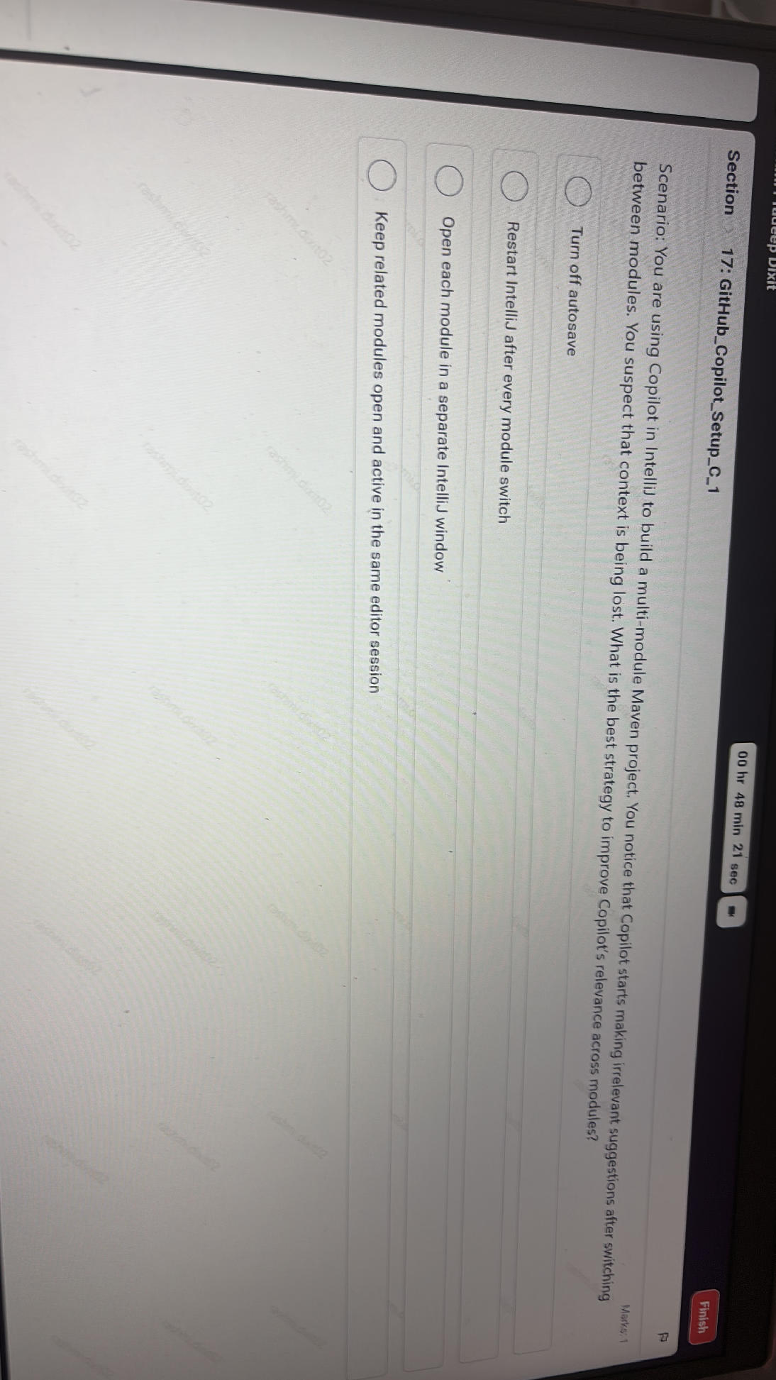 Scenario: You are using Copilot in IntelliJ | StudyX