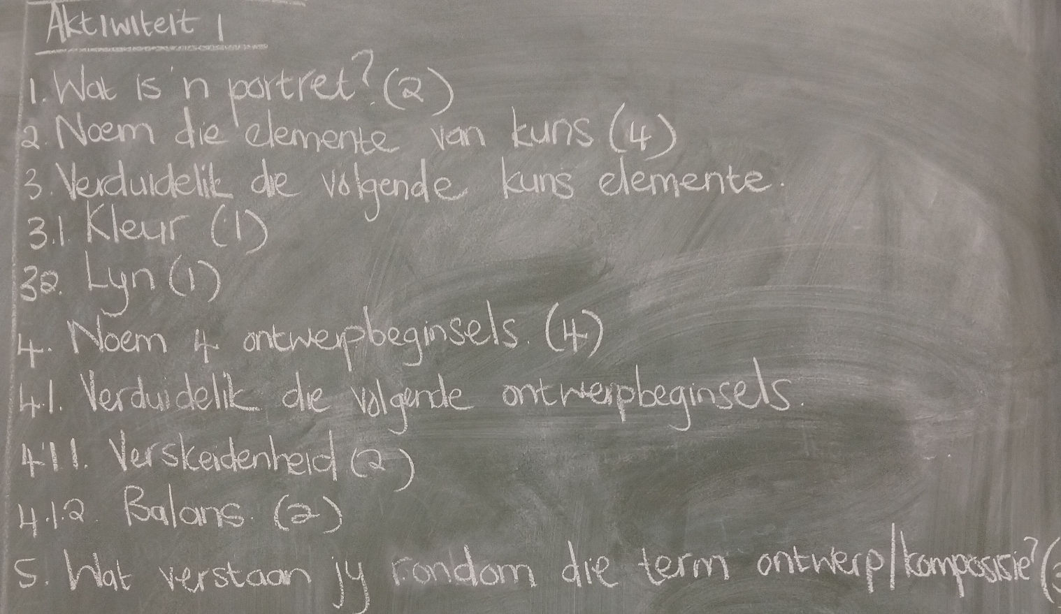 Aktiwiteit I 1. Wat is 'n portret? (2) 2. | StudyX