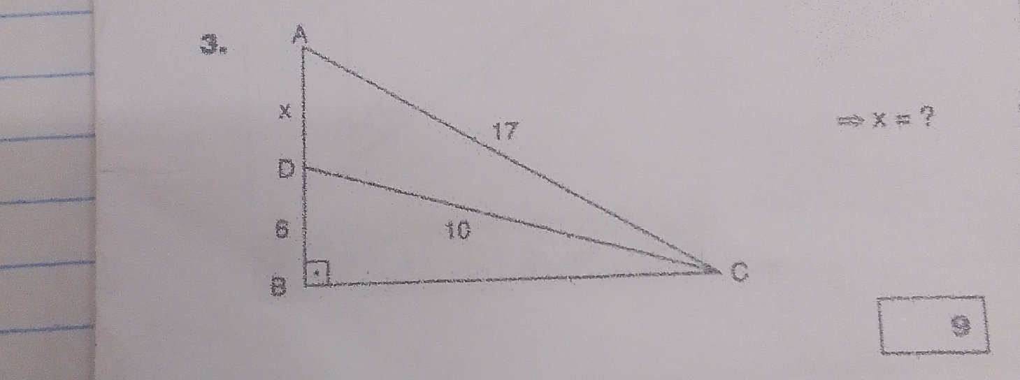 Find x [Image of a right triangle ABC with | StudyX