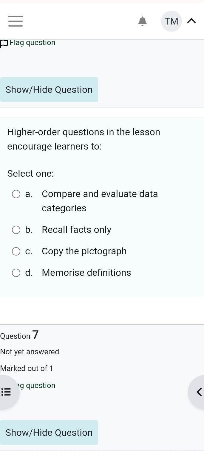 Higher-order questions in the lesson | StudyX