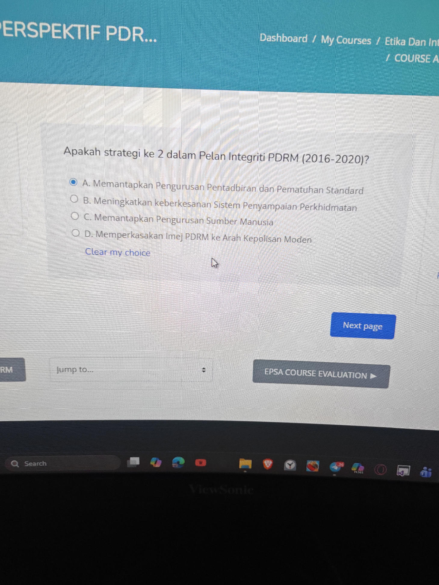Apakah strategi ke 2 dalam Pelan Integriti | StudyX