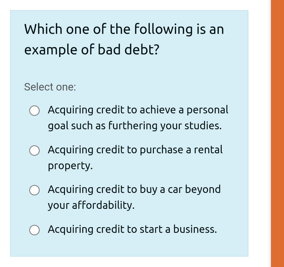 Which one of the following is an example of | StudyX