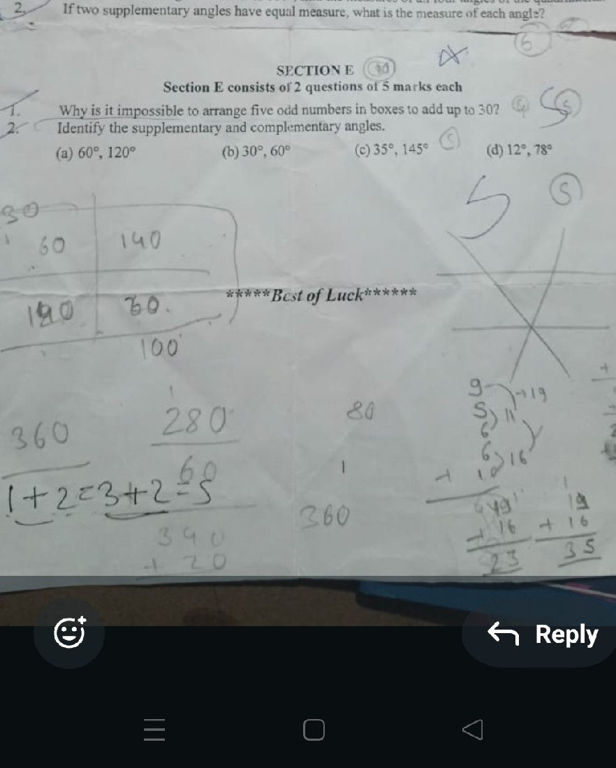 1. Why is it impossible to arrange five odd | StudyX