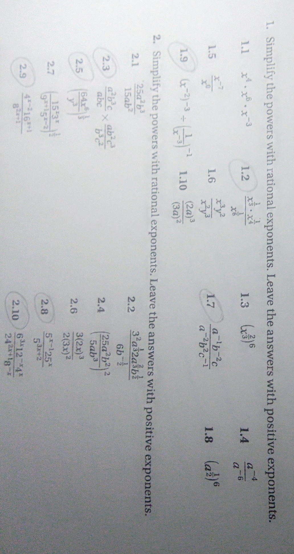 Simplify the powers with rational exponents. | StudyX