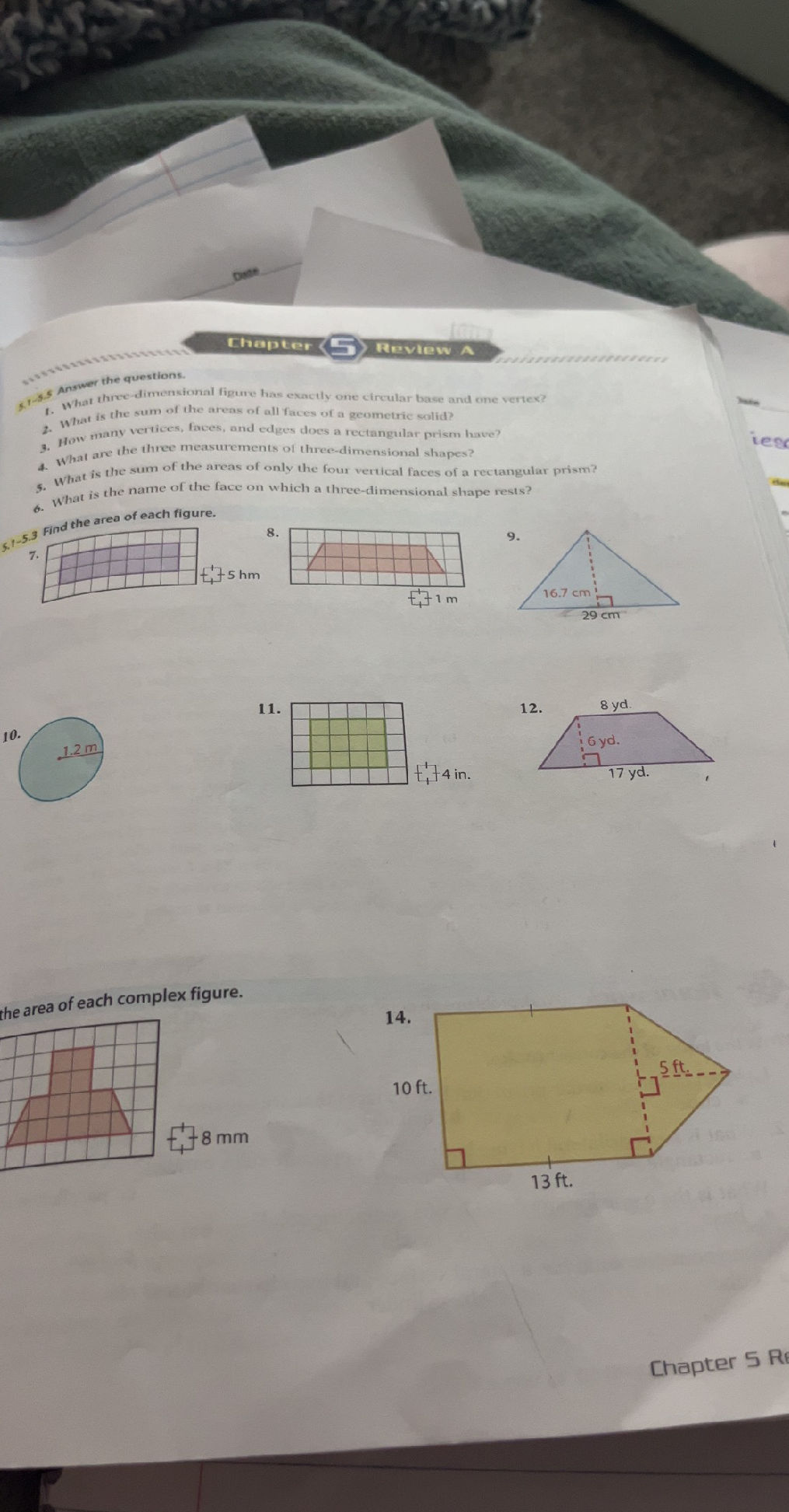 Find the area of each complex figure. 13. A | StudyX