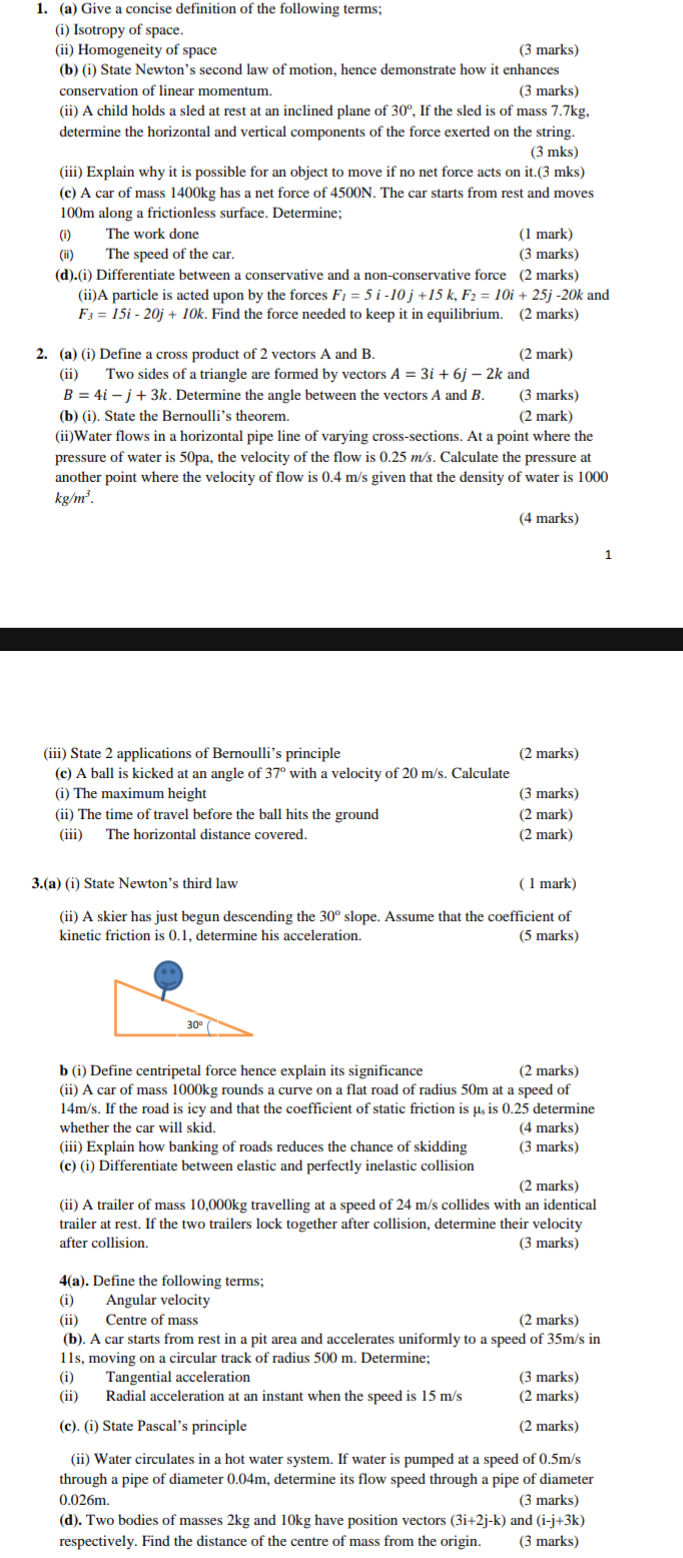 2. (a) (i) Define a cross product of 2 | StudyX