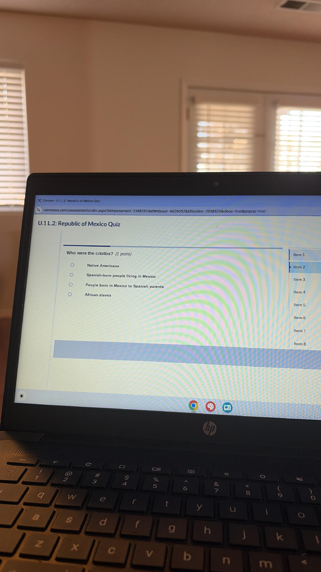 Who were the criollos? (1 point) Native | StudyX