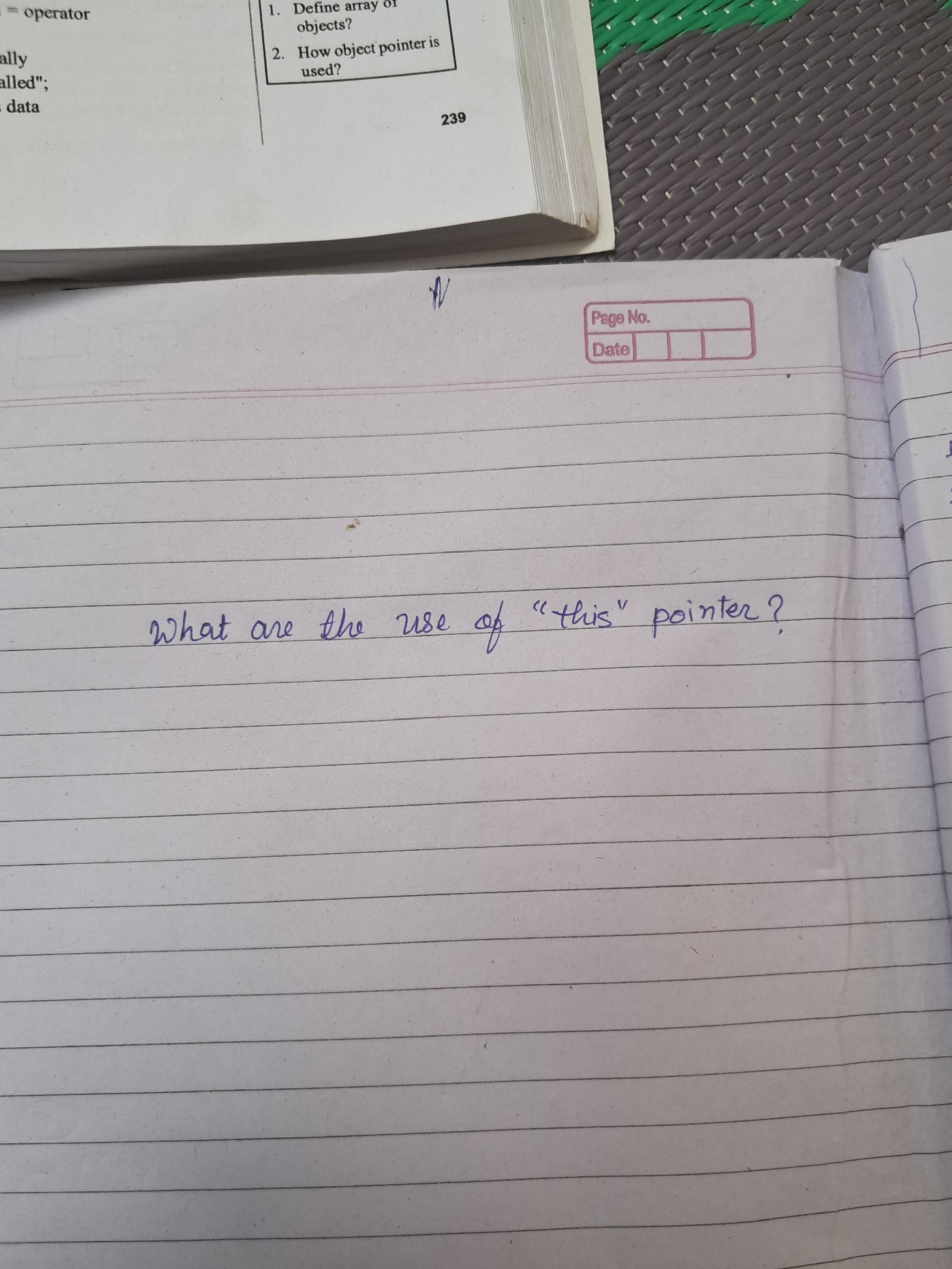 1. Define array of objects? 2. How object | StudyX