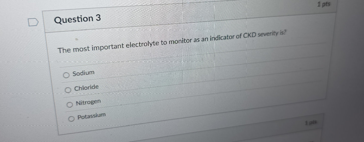 The most important electrolyte to monitor as | StudyX