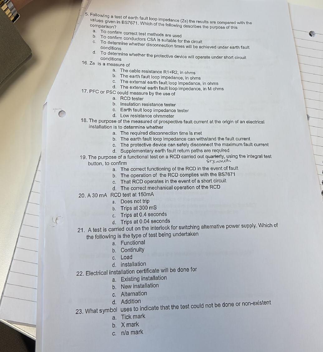 Electrical installation certificate will be | StudyX