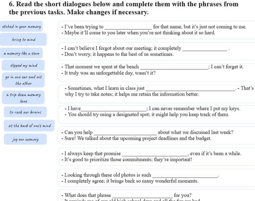 Read the short dialogues below and complete | StudyX
