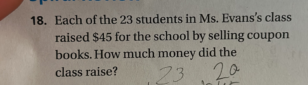 18. Each of the 23 students in Ms. Evans's | StudyX