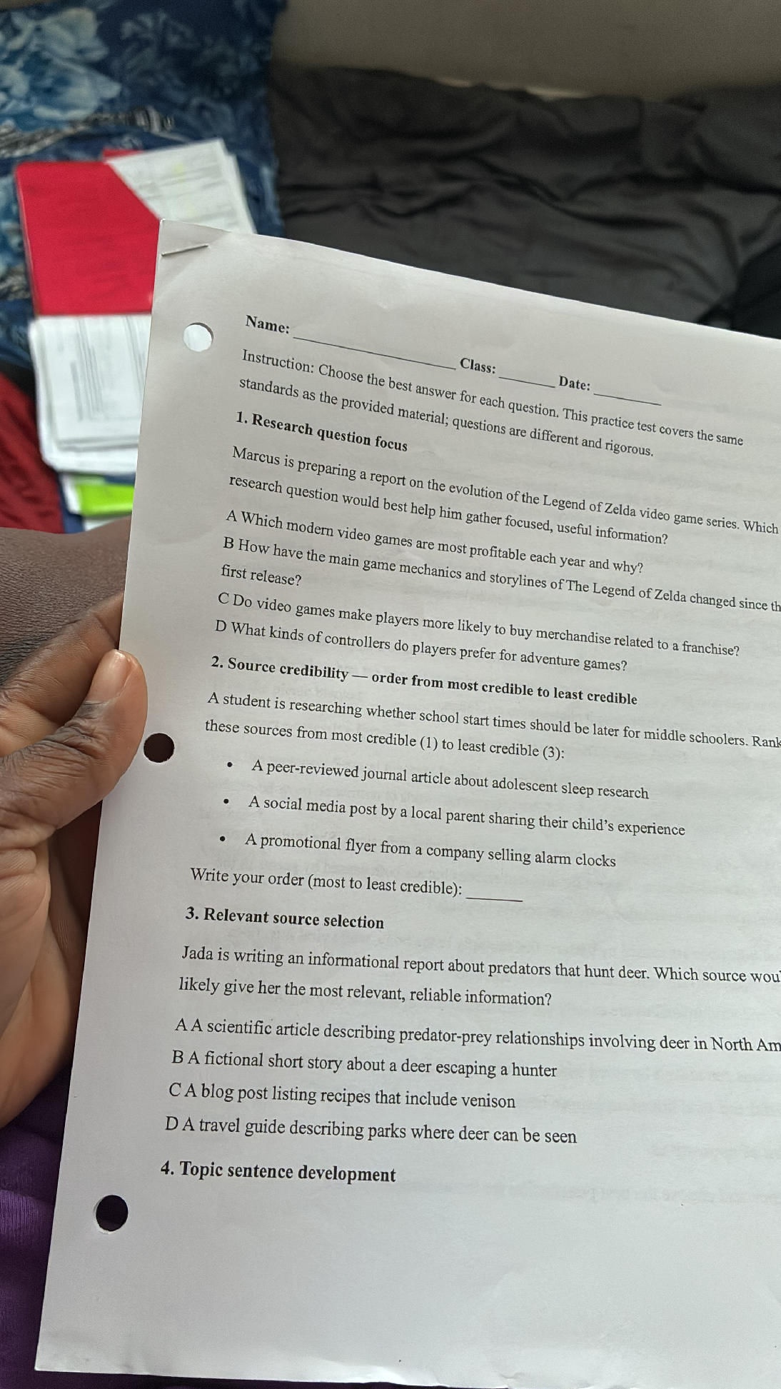 1. Research question focus Marcus is | StudyX