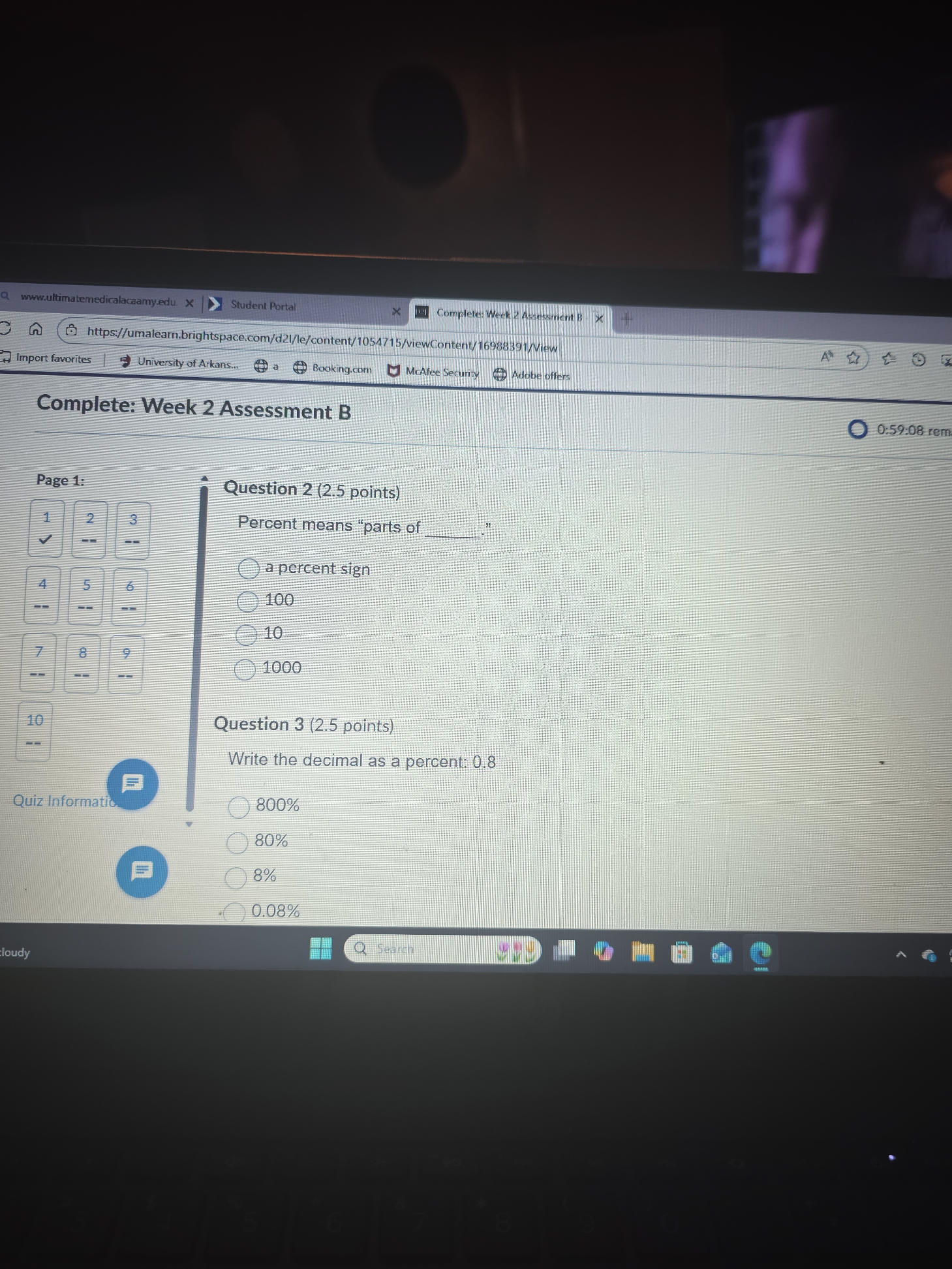 Question 2 (2.5 points) Percent means "parts | StudyX