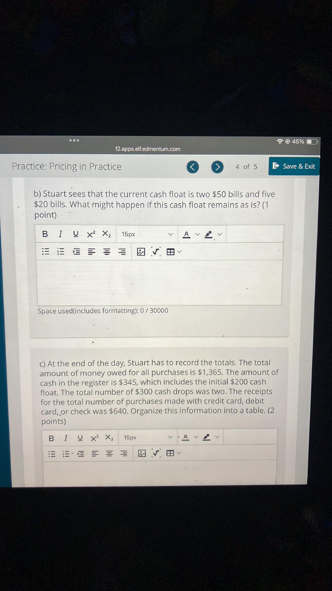 c) At the end of the day, Stuart has to | StudyX