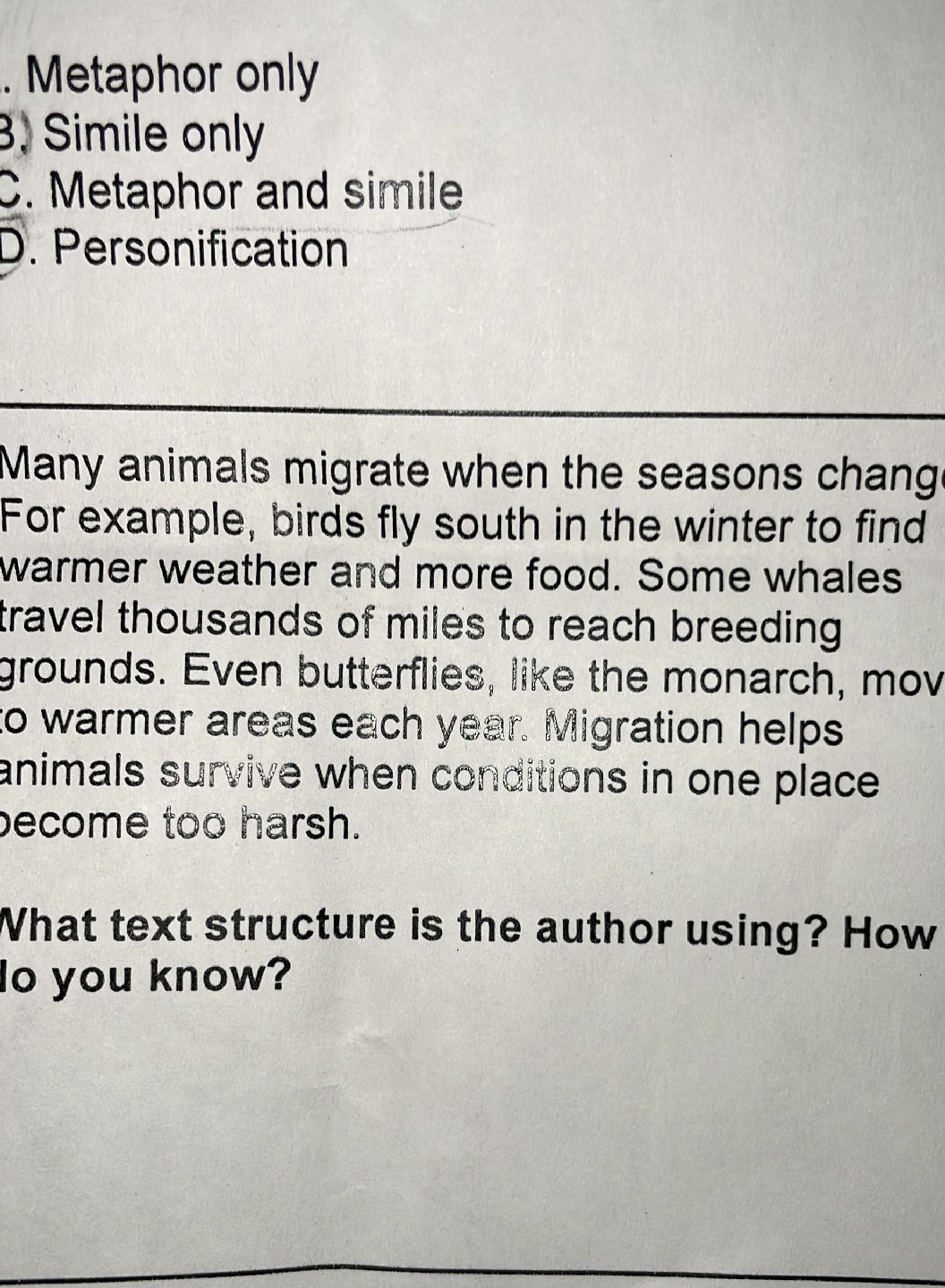 A. Metaphor only B. Simile only C. Metaphor | StudyX