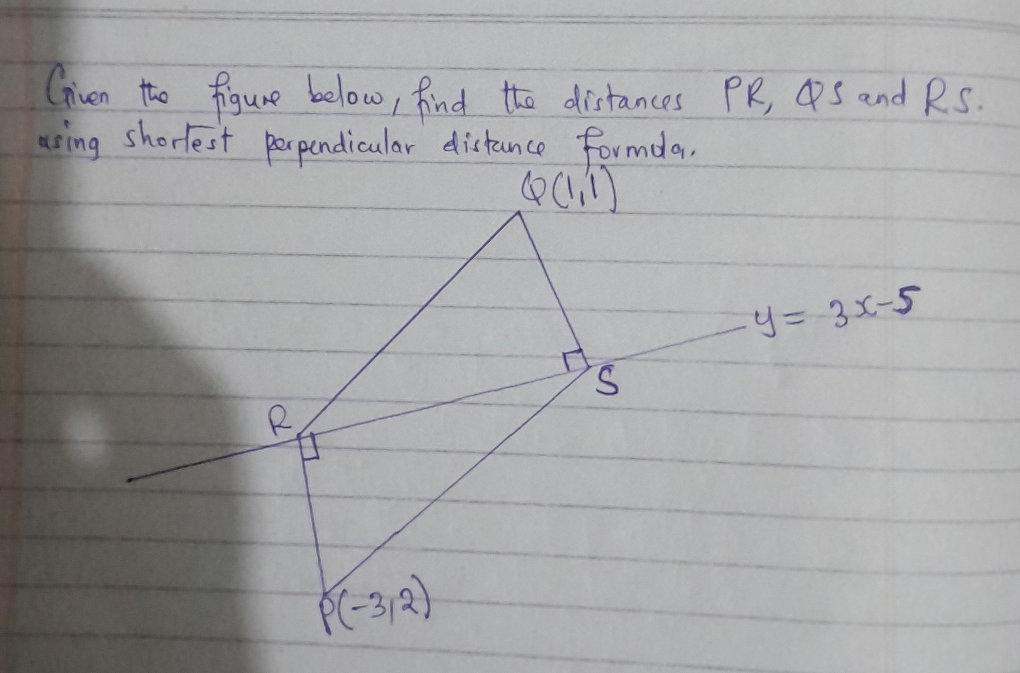 Given the figure below, find the distances | StudyX