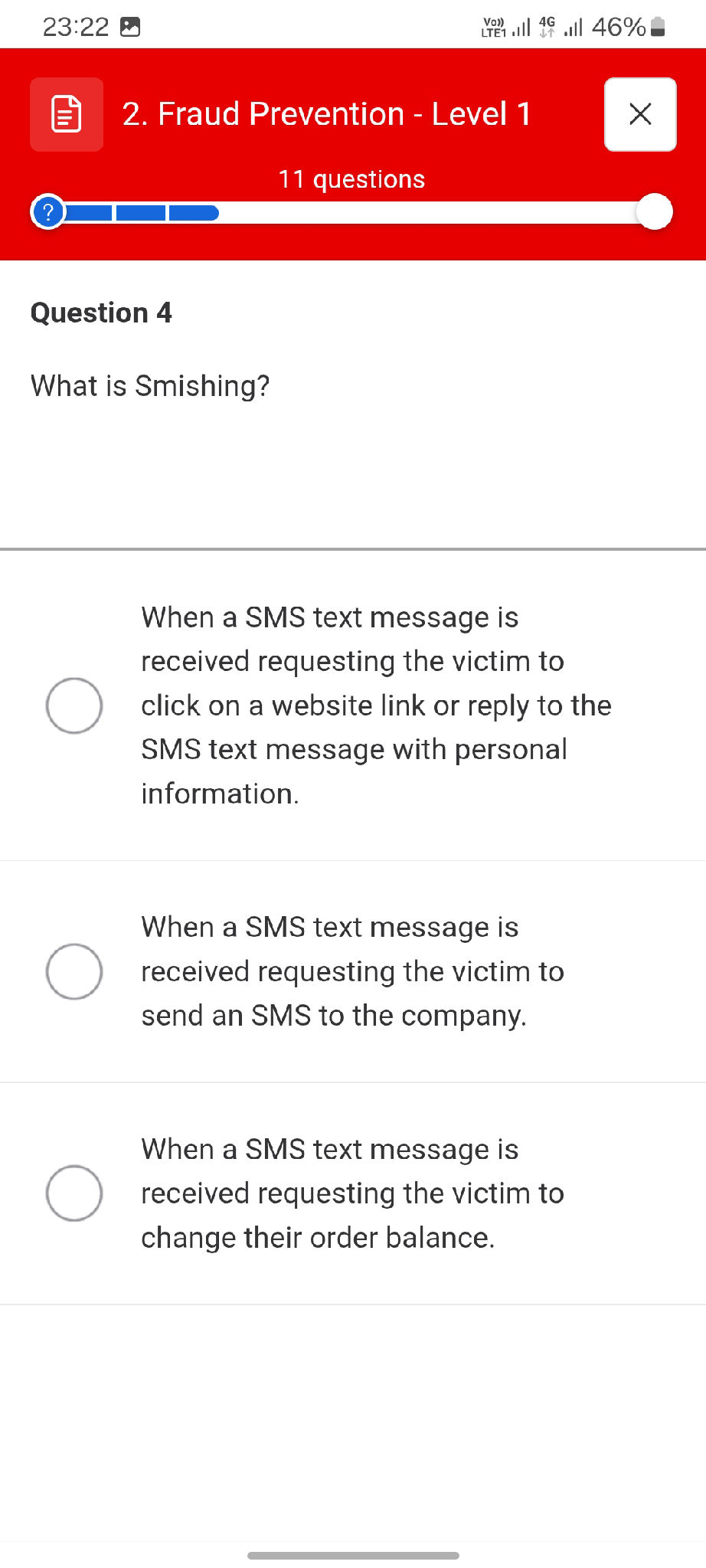 What is Smishing? When a SMS text message | StudyX
