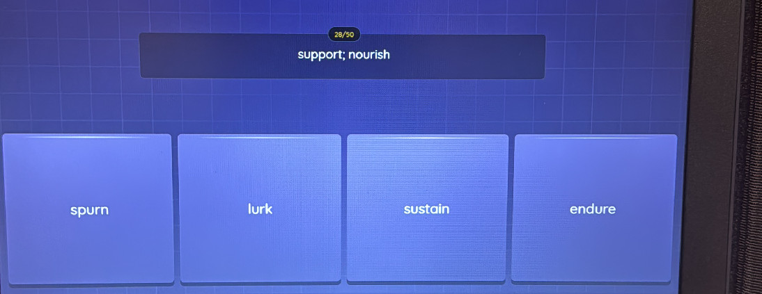 Identify the word that means: support; | StudyX