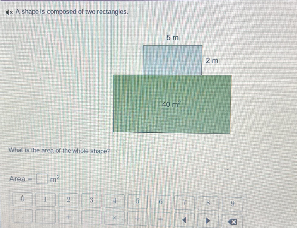 A shape is composed of two rectangles. | StudyX