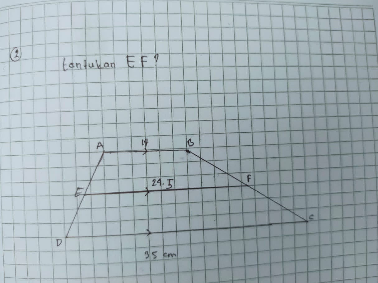 tentukan EF? [Diagram of a trapezoid with | StudyX