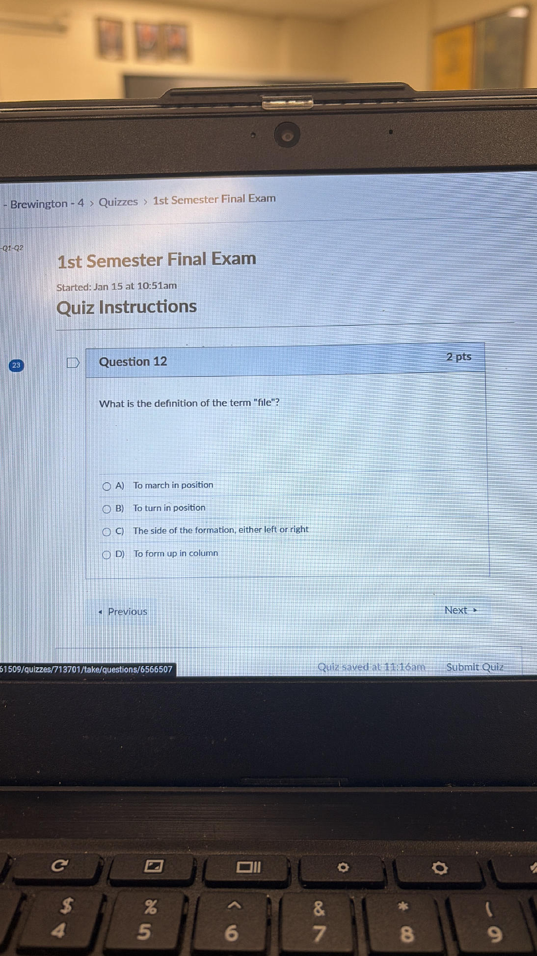 Question 12 What is the definition of the | StudyX