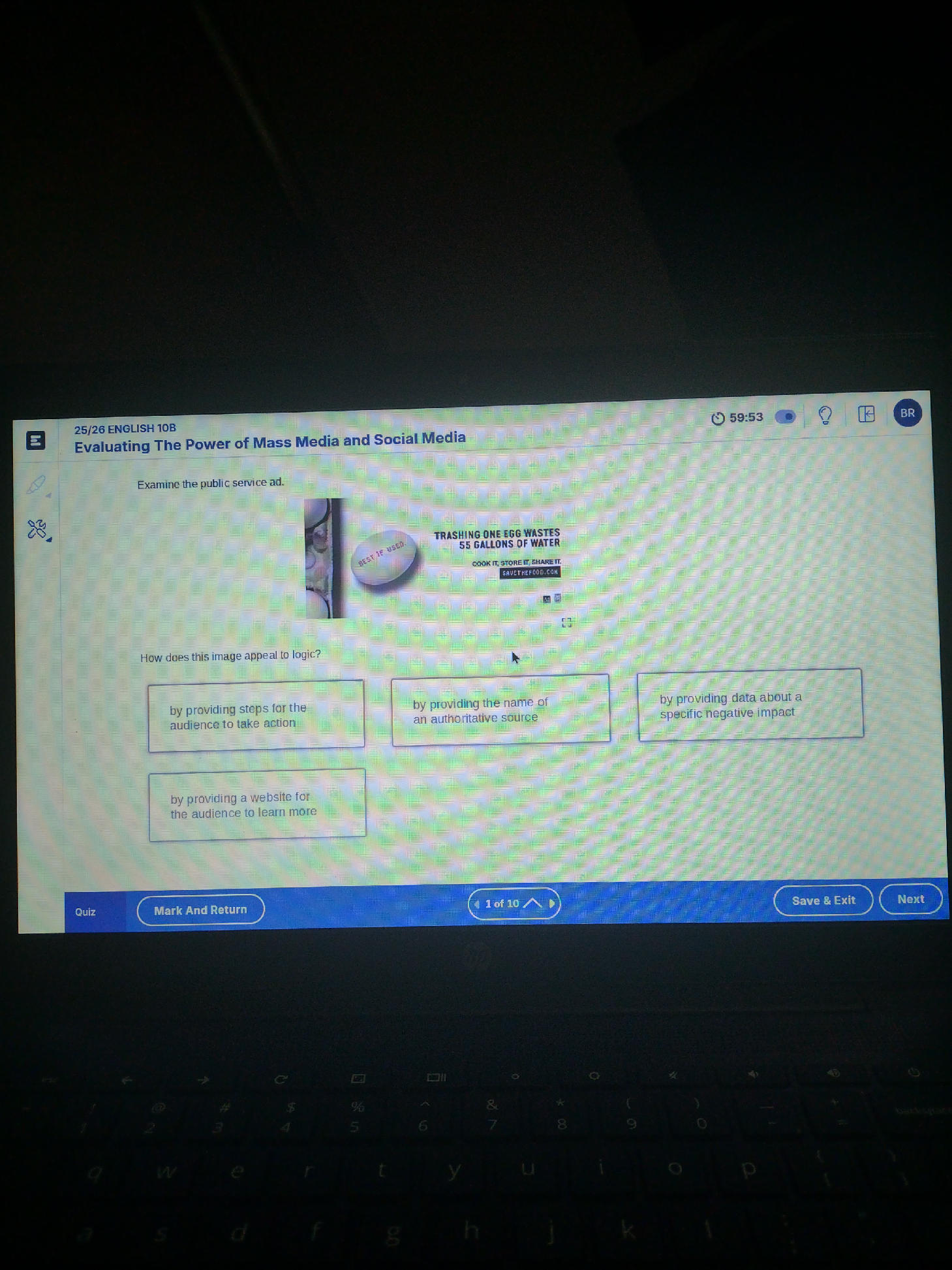 Examine the public service ad. **[Image | StudyX