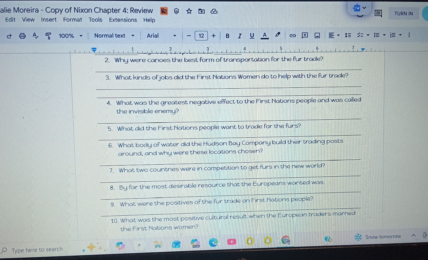 What did the First Nations people want to | StudyX