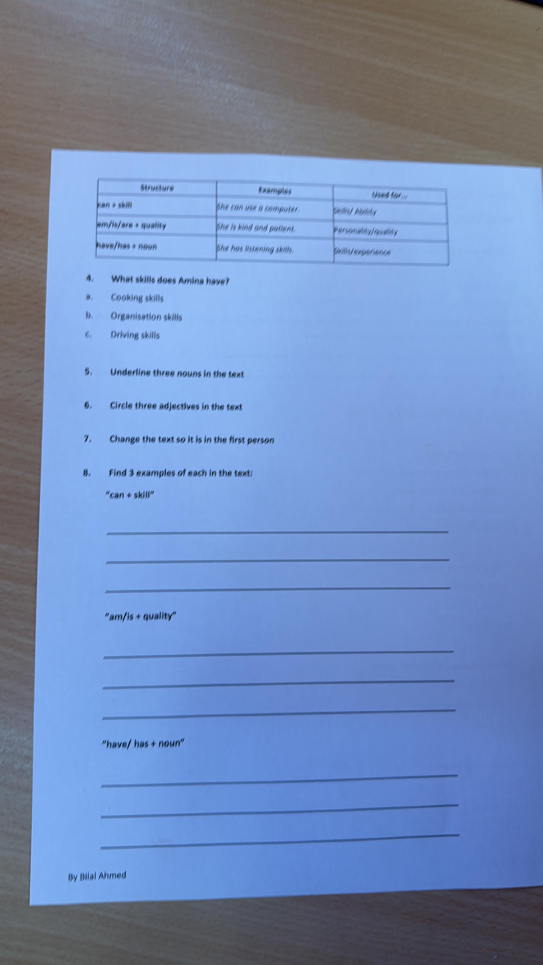 Find 3 examples of each in the text: "can + | StudyX