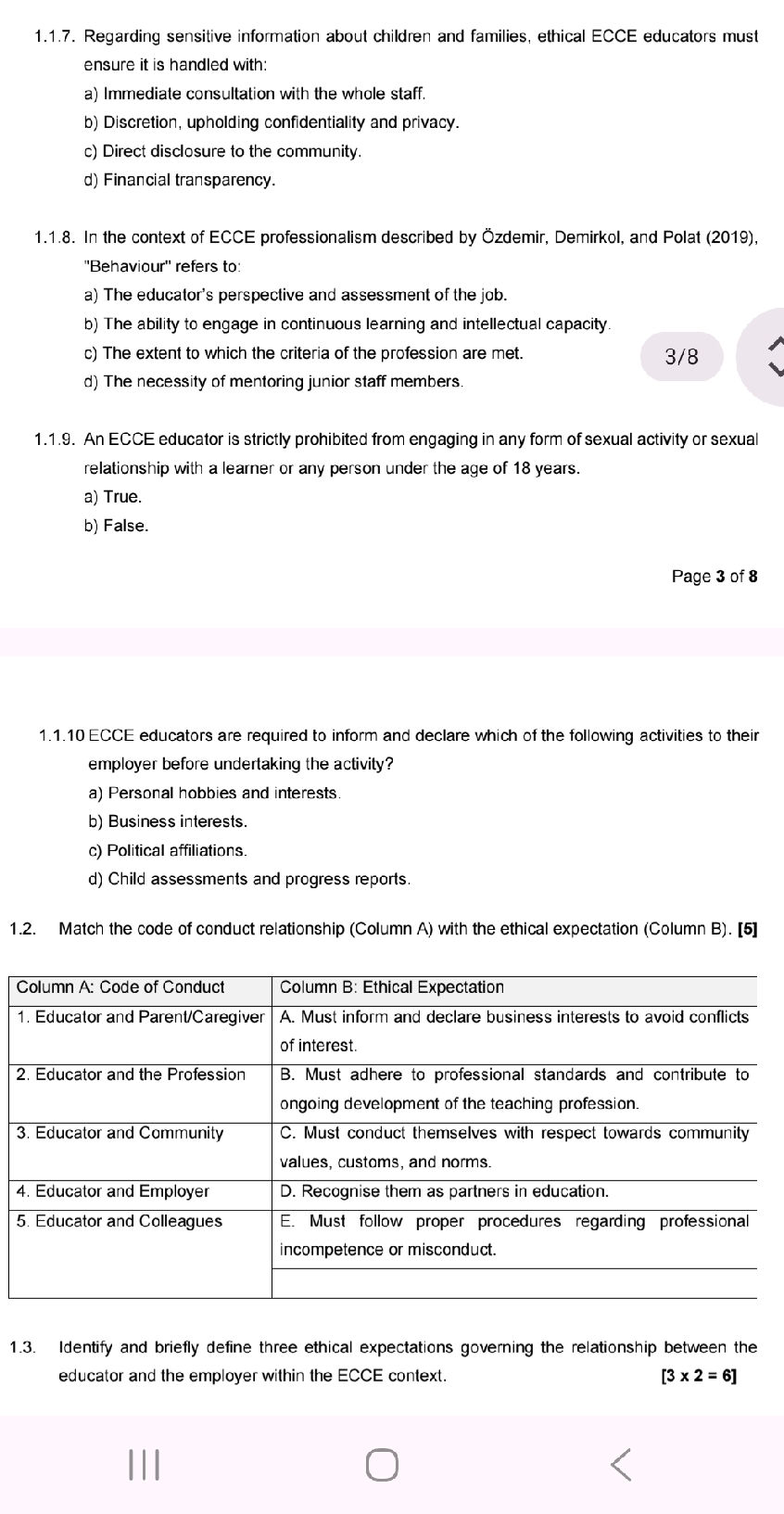 Identify and briefly define three ethical | StudyX