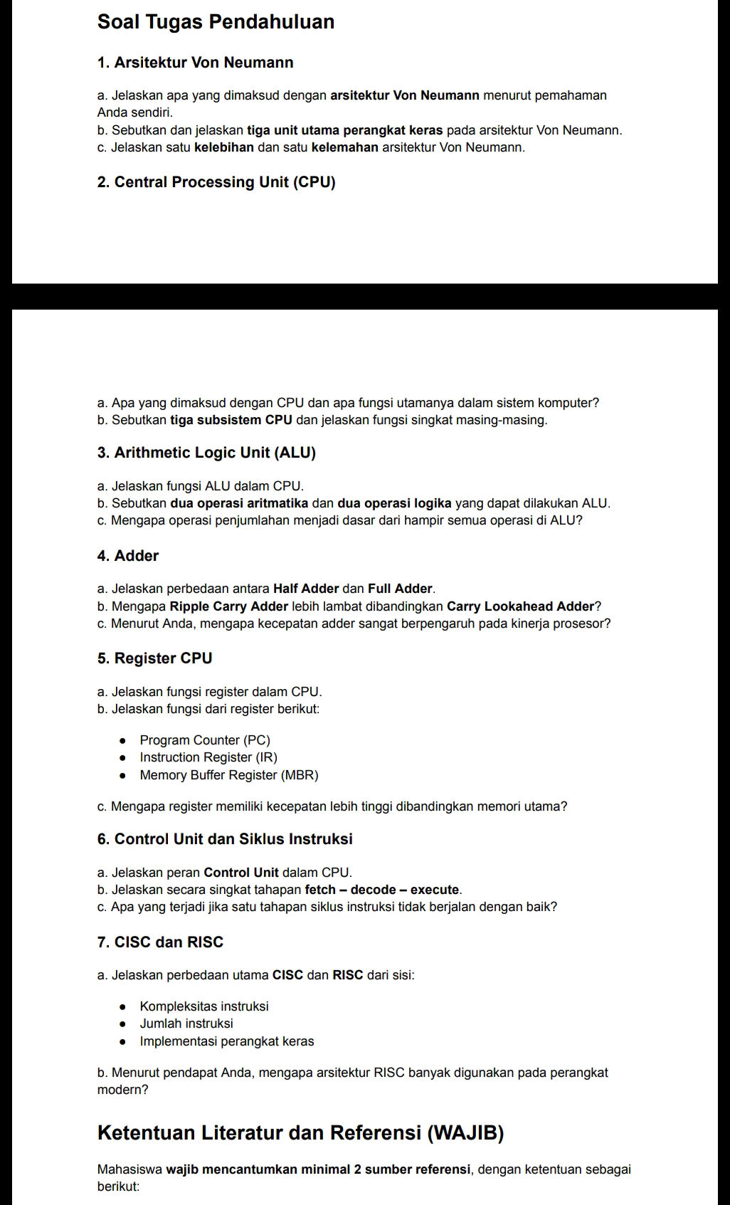 2. Central Processing Unit (CPU) a. Apa | StudyX