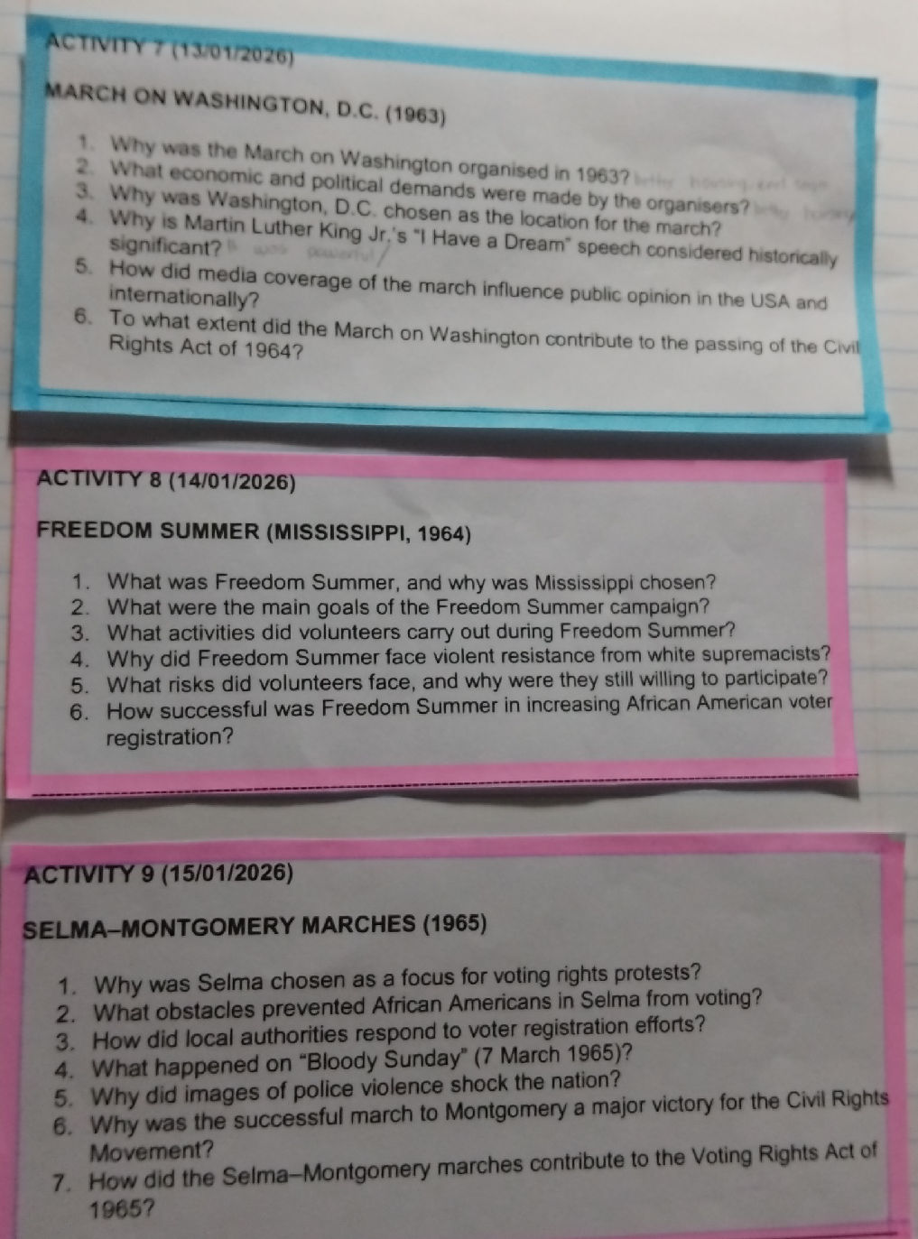 ACTIVITY 8 (14/01/2026) FREEDOM SUMMER | StudyX