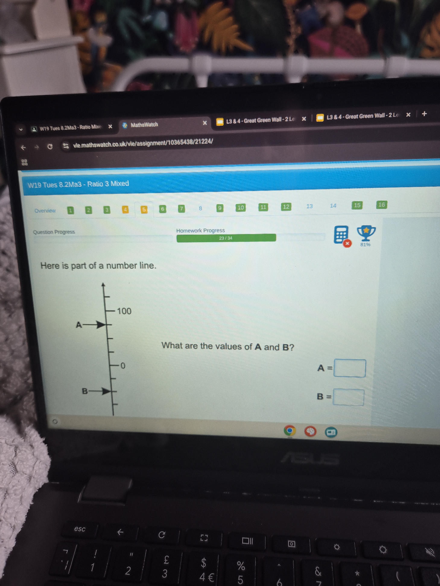 Here is part of a number line. [IMAGE OF | StudyX