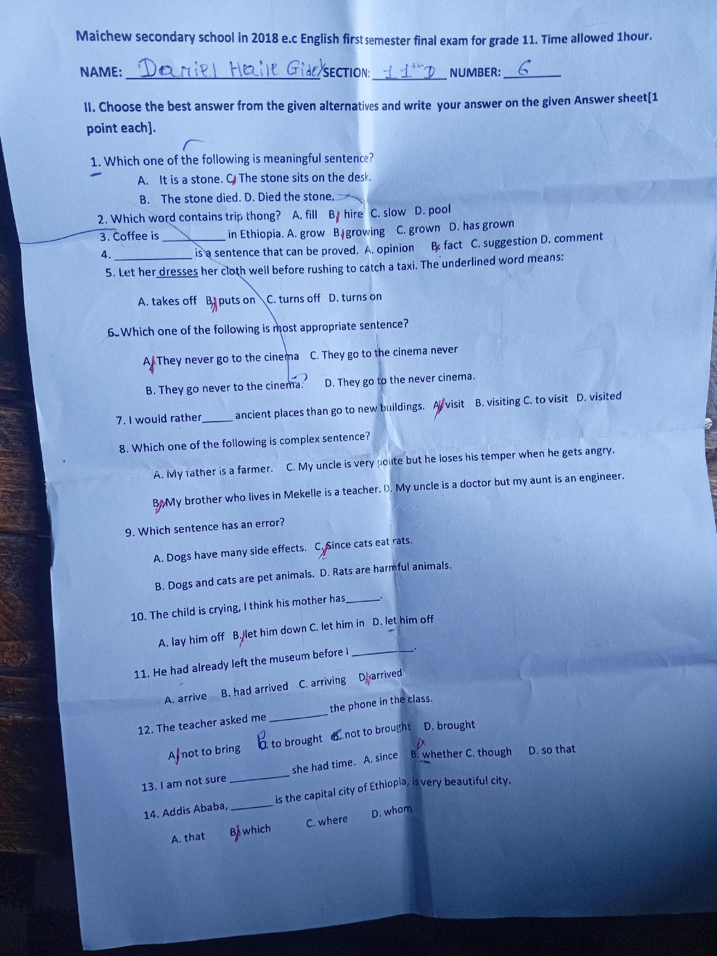 3. Coffee is __________ in Ethiopia. A. grow | StudyX