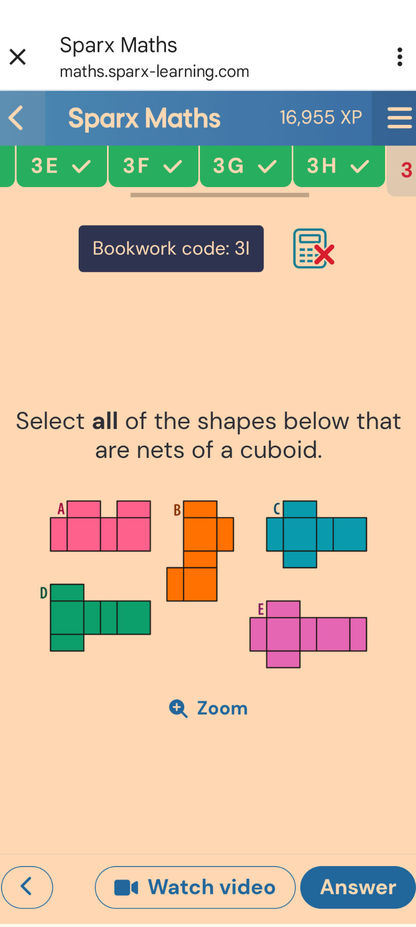 Select all of the shapes below that are nets